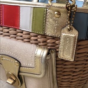 Coach | Bags | Coach Limited Edition Multistripe Straw Basket Bag ...